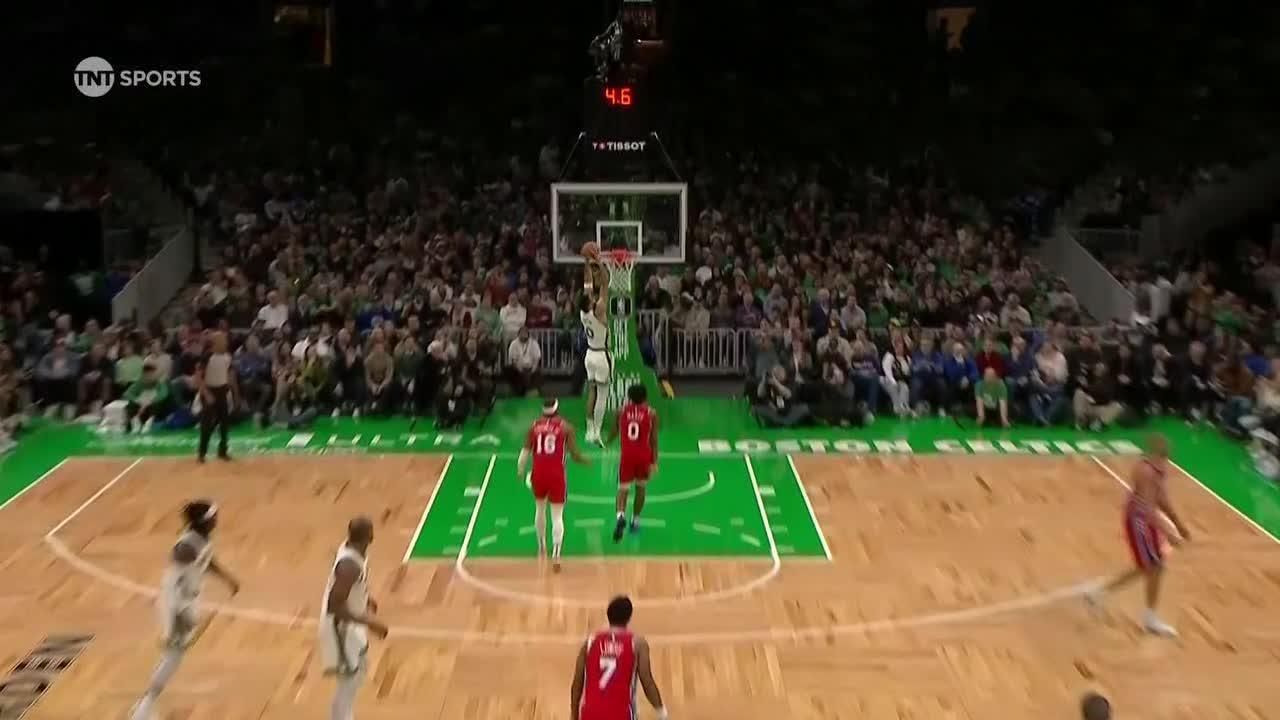 Jayson Tatum rocks the rim with powerful slam dunk - ESPN Video