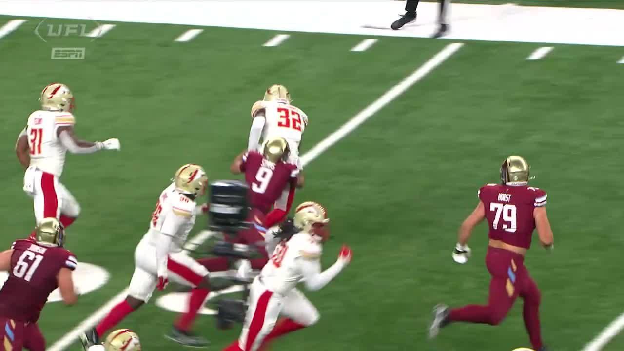 A.J. Thomas picks off Panthers QB E.J. Perry in the red zone - ESPN Video