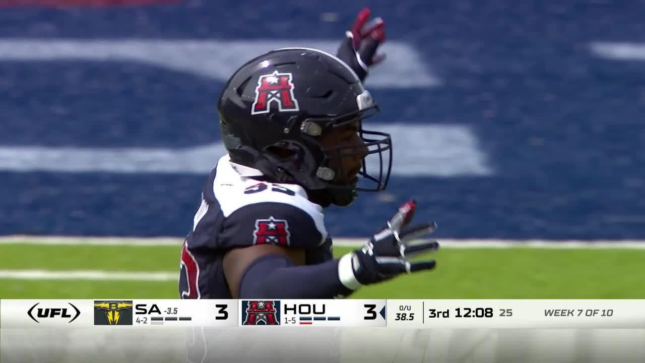 Chris Odom forces a fumble on a big hit for the Roughnecks - ESPN Video