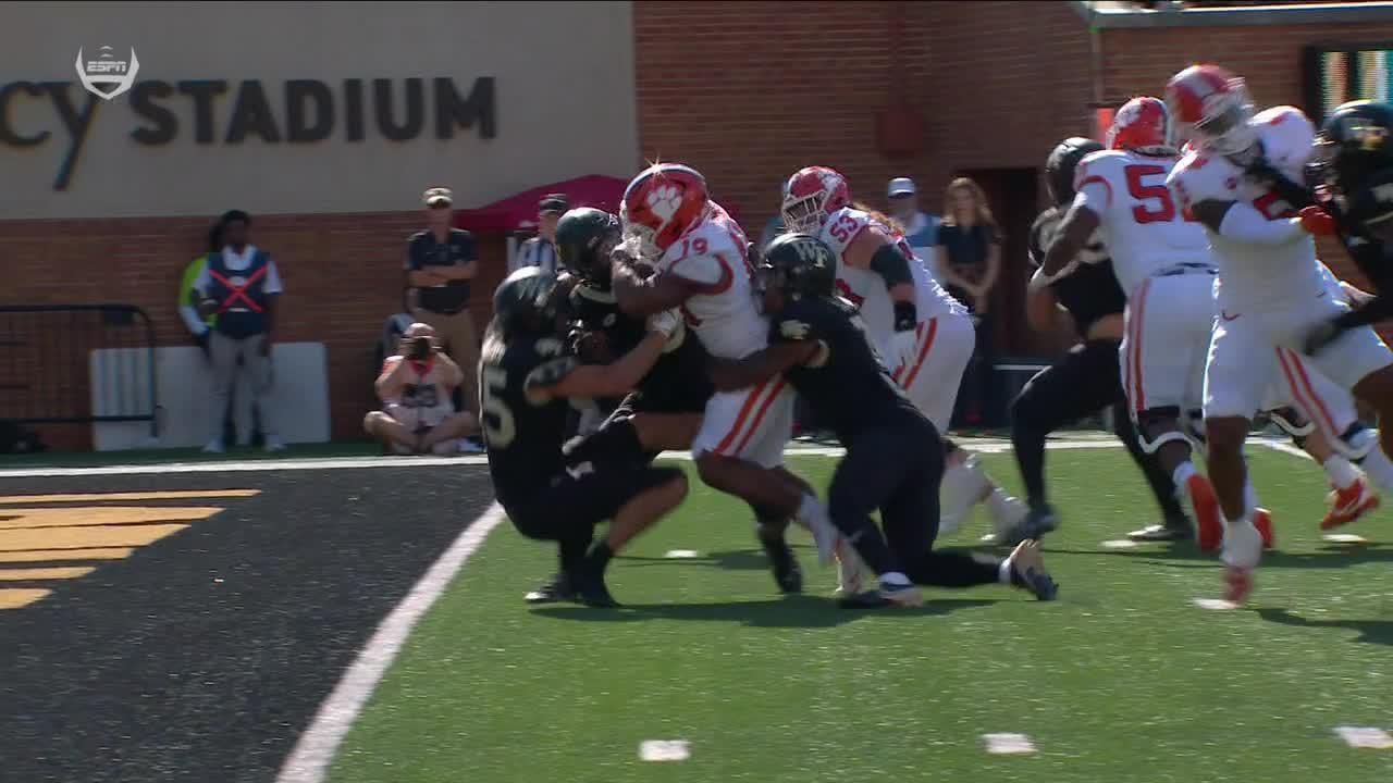 Keith Adams Jr. runs through a defender for a Clemson TD - ESPN Video