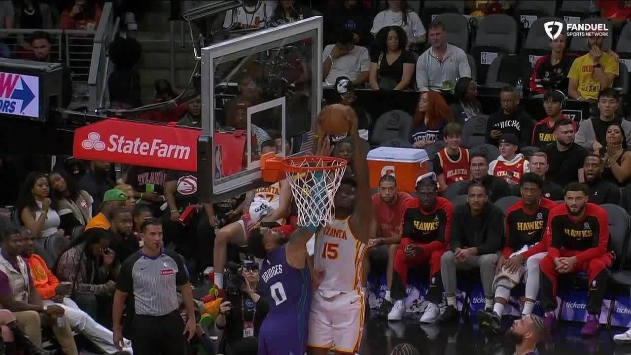 Clint Capela gets up for big Hawks slam - ESPN Video
