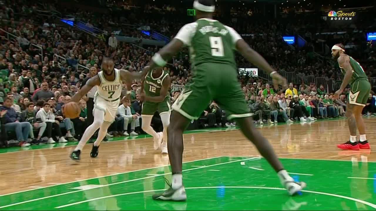 Jaylen Brown muscles in layup for the Celtics - ESPN Video