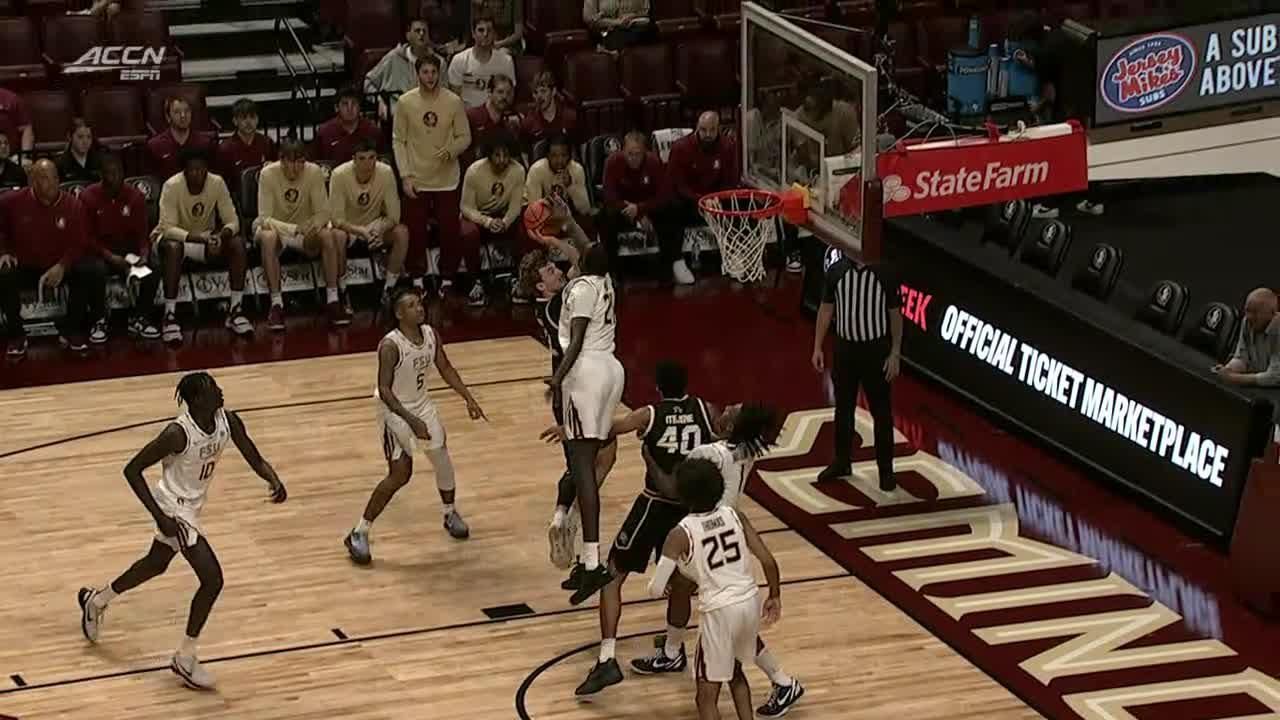 Alier Maluk gets up for a massive block for Florida State - ESPN Video