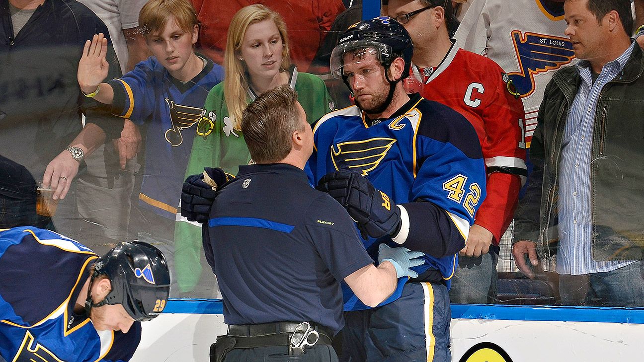 2014 Stanley Cup playoffs -- St. Louis Blues' David Backes leaves Game ...
