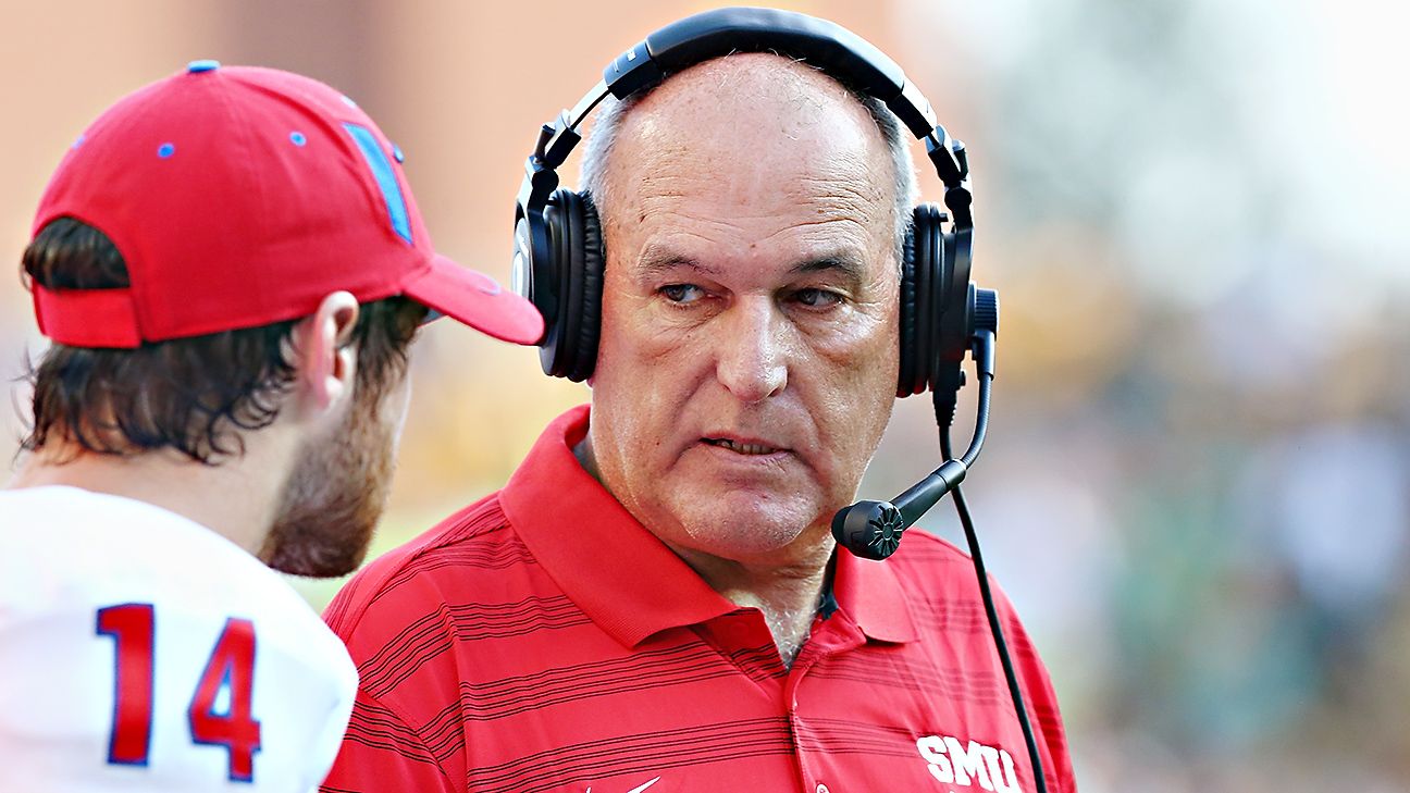June Jones couldn't deliver big-time offense with SMU Mustangs - ESPN