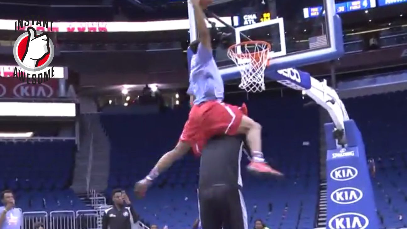 Rutgers recruit Corey Sanders, who is 6-foot-2, dunks over 7-foot-6 UCF ...