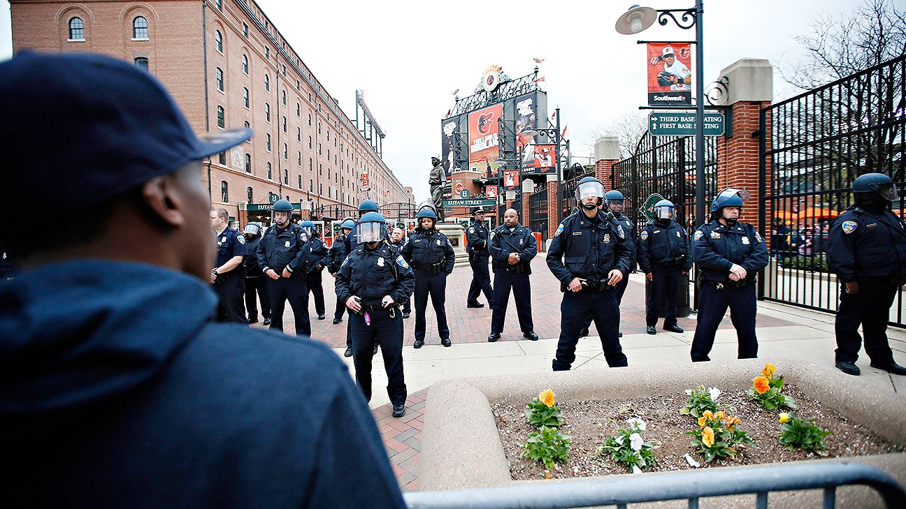Protesters in police custody death cause disturbance near Camden Yards ...