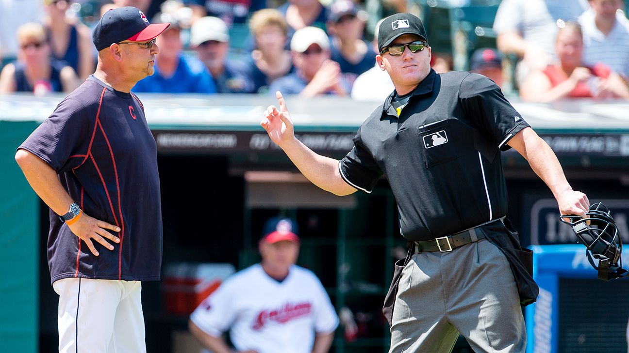 Terry Francona ejected for arguing after Michael Brantley HBP - ESPN