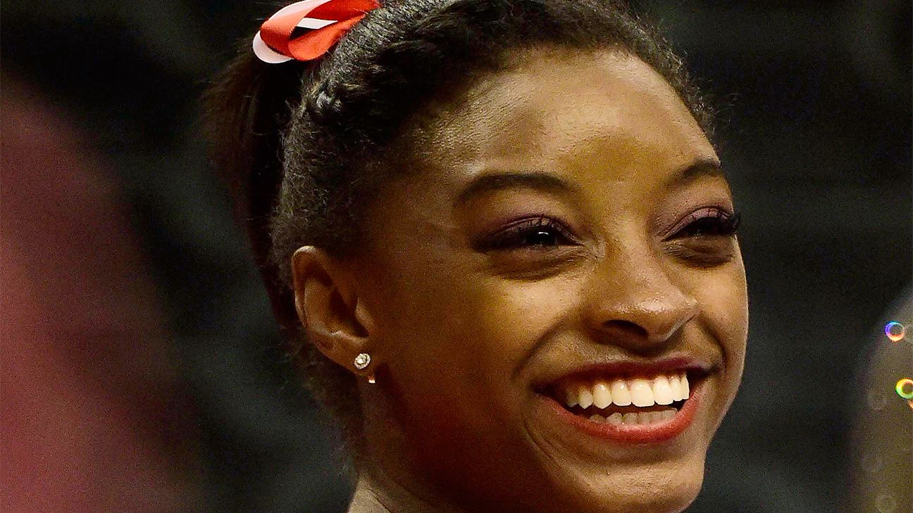 Simone Biles rolls to third straight United States national gymnastics ...