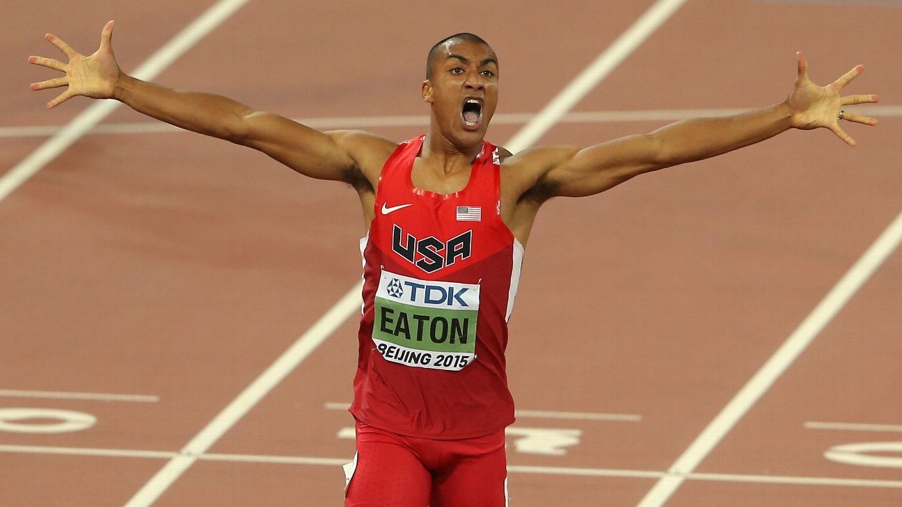 Ashton Eaton sets decathlon world record at world championships - ESPN