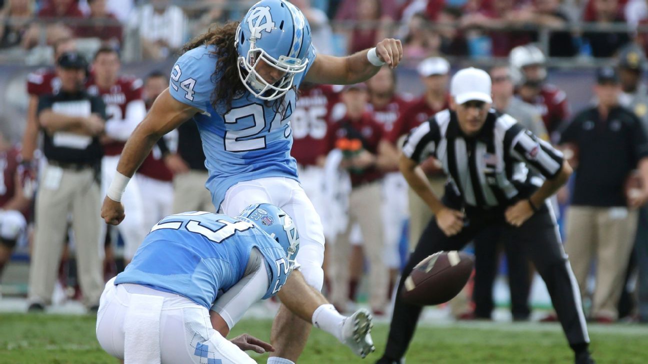 North Carolina kicker Nick Weiler supports NC State's Kyle Bambard ...