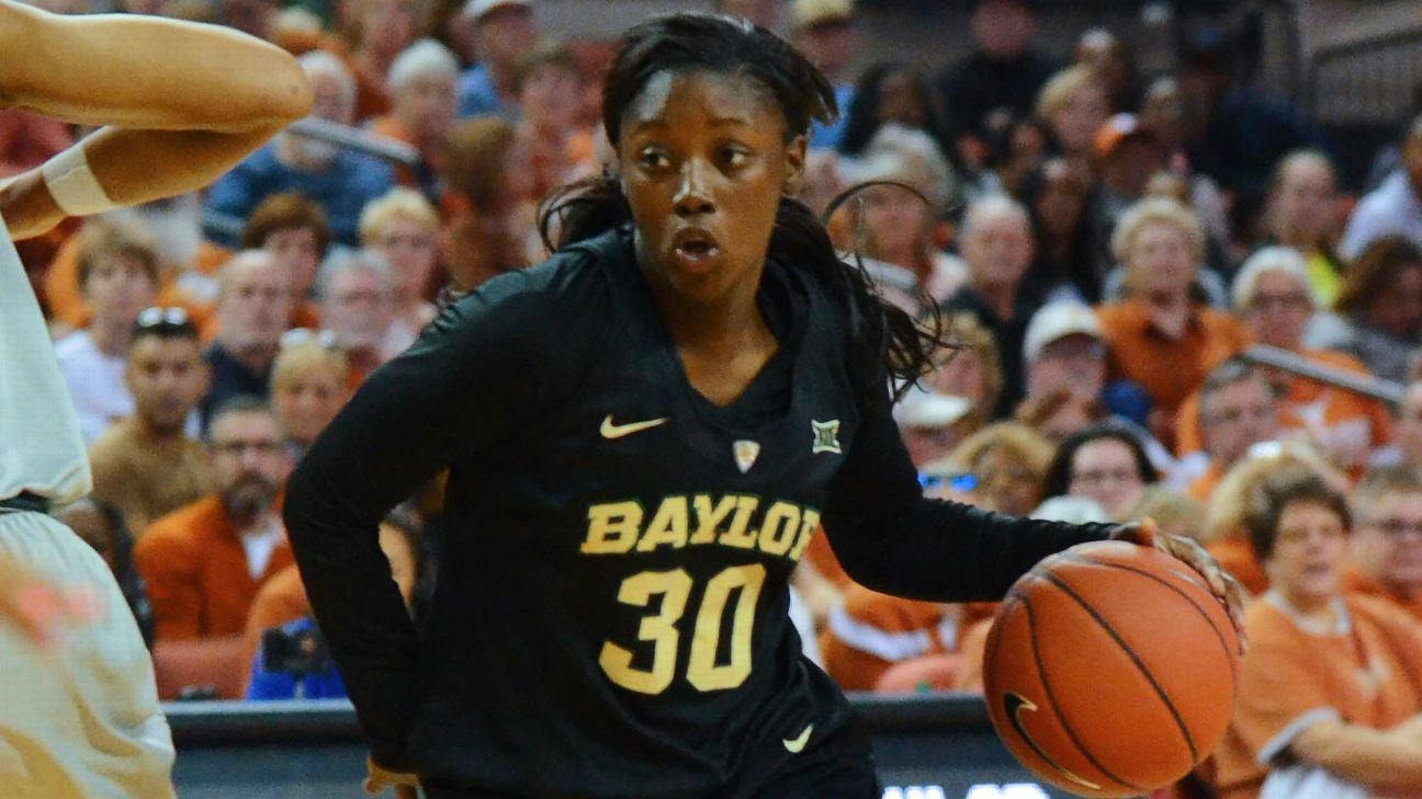 Alexis Jones of Baylor Lady Bears exits with apparent knee injury