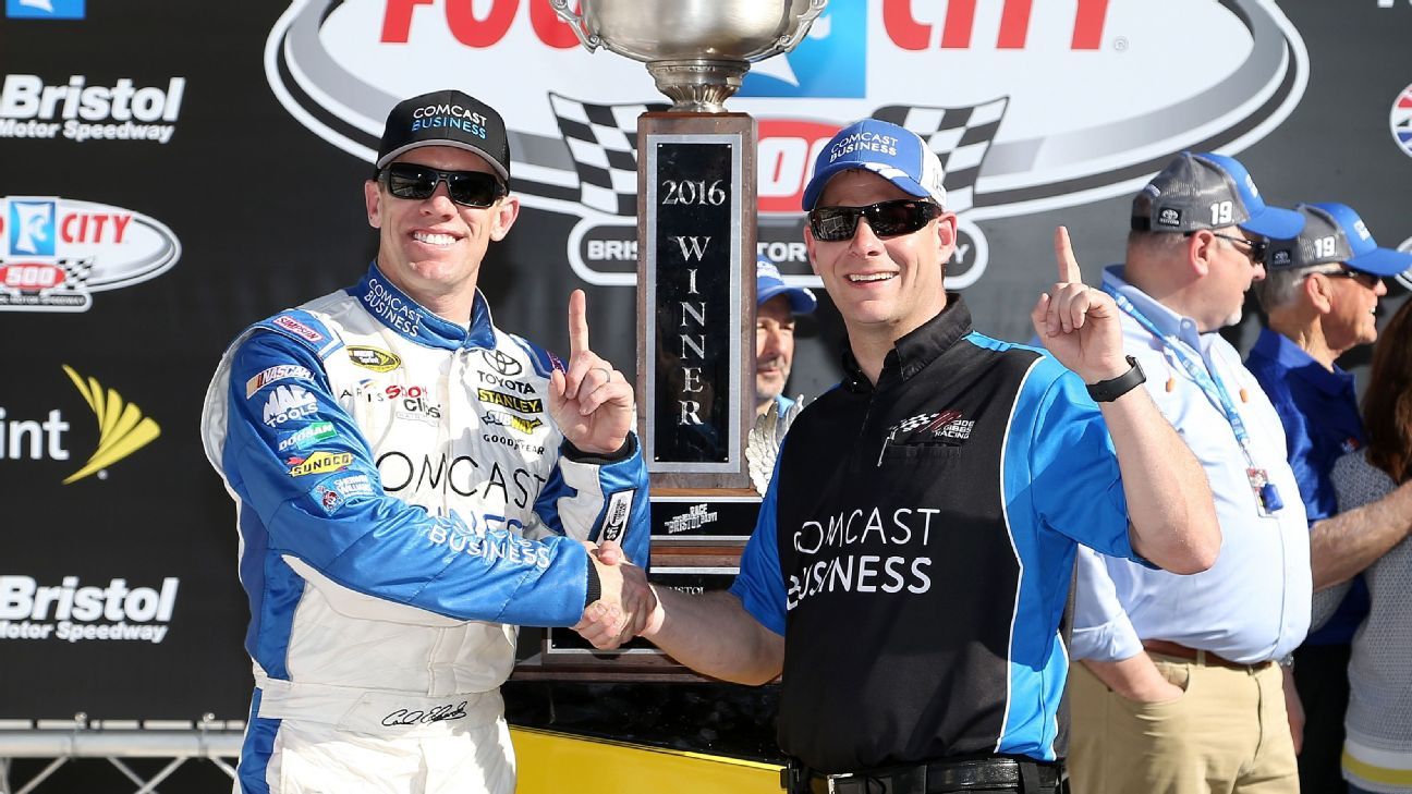 Dave Rogers, crew chief for Daniel Suarez at Joe Gibbs Racing, takes ...