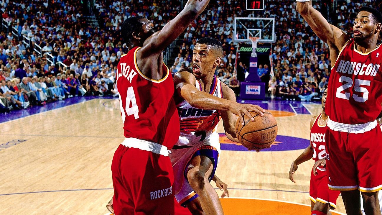 NBA Best Playoff Vines: Kevin Johnson soars over Hakeem Olajuwon - ESPN
