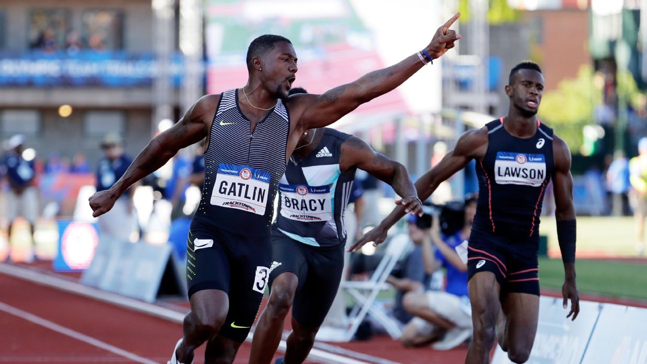 Sprinters Justin Gatlin, English Gardner book trips to Olympics - ESPN