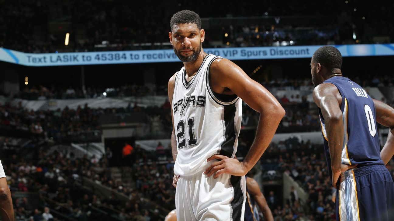 Former San Antonio Forward Tim Duncan Shows Up At Spurs Training Camp Workout Espn