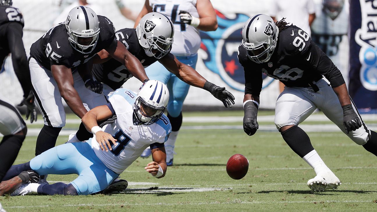 Raiders' defense bends again but does not break in victory at Titans ...