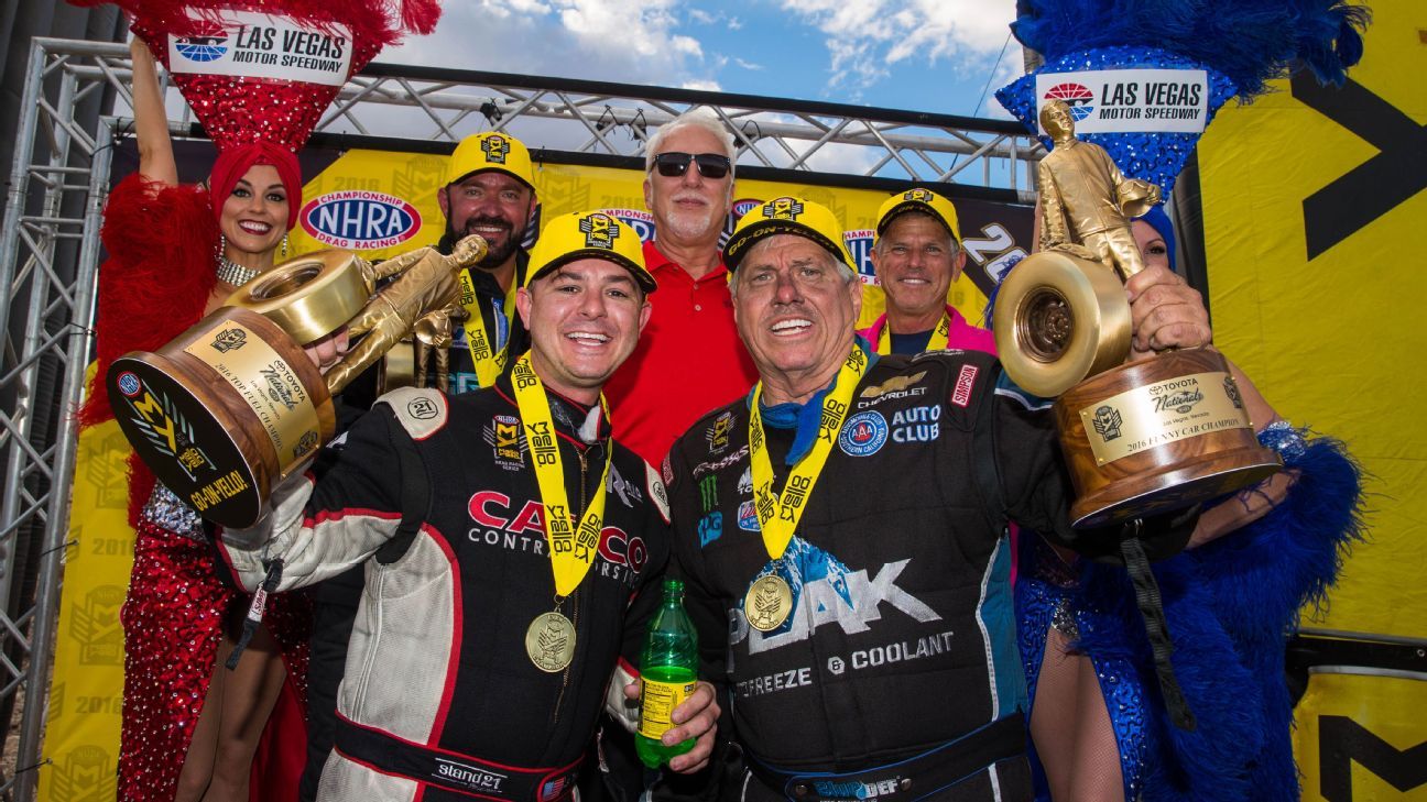 John Force beats daughter Courtney Force in Funny Car final at NHRA ...