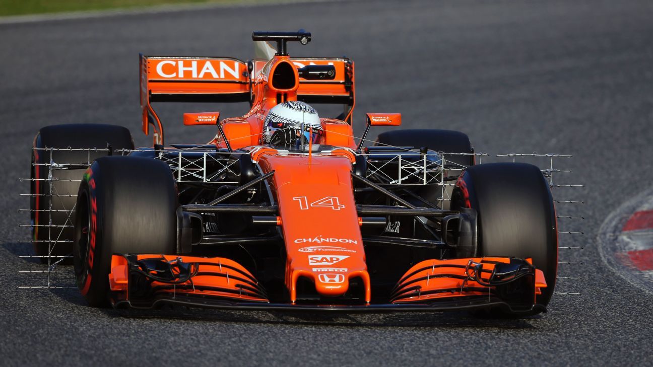 Fernando Alonso runs special helmet for F1 testing - ESPN