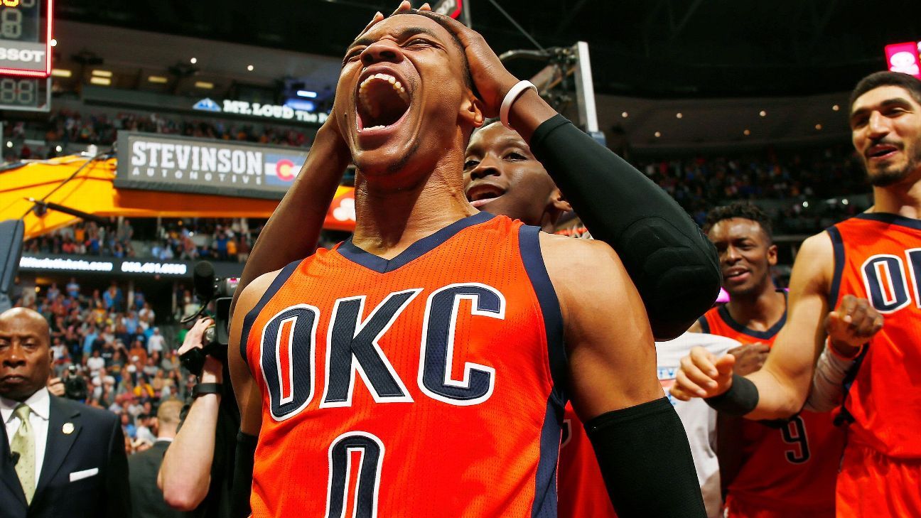 Russell Westbrook does it all (again) to defeat the Nuggets - ESPN ...