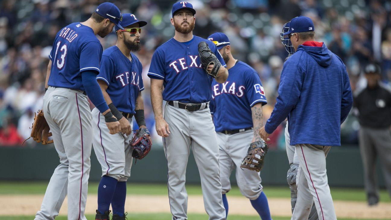 Sam Dyson back in Rangers bullpen, no longer closing after DL - ESPN