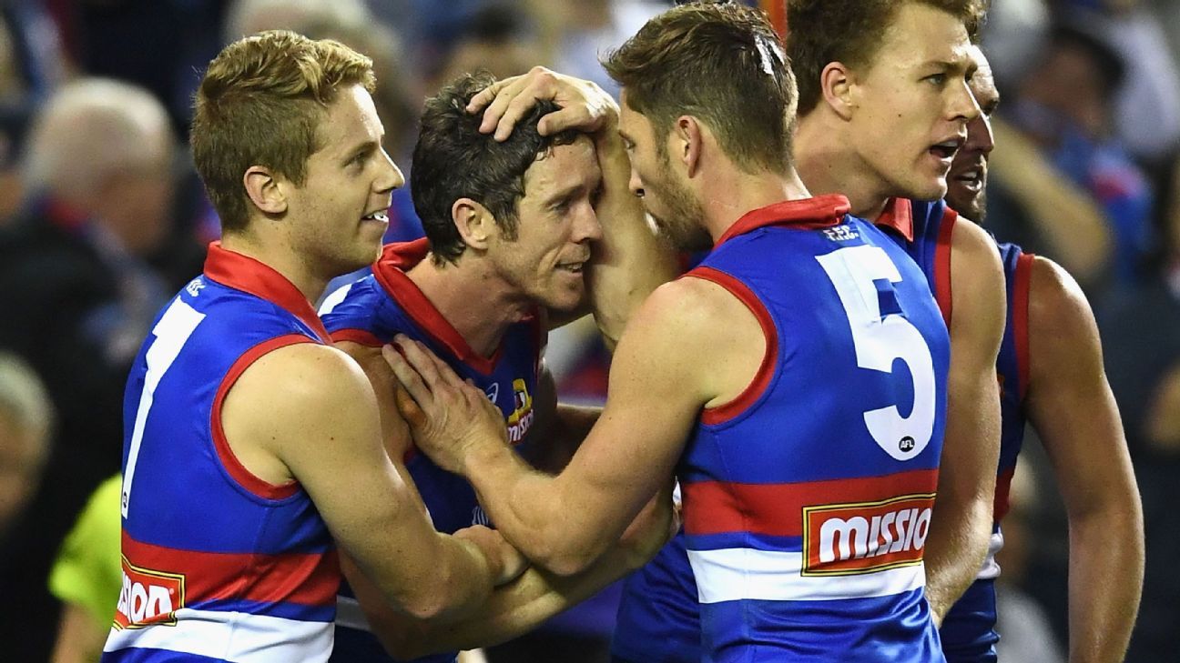 Western Bulldogs escape Brisbane Lions in Bob Murphy's 300th AFL game ...