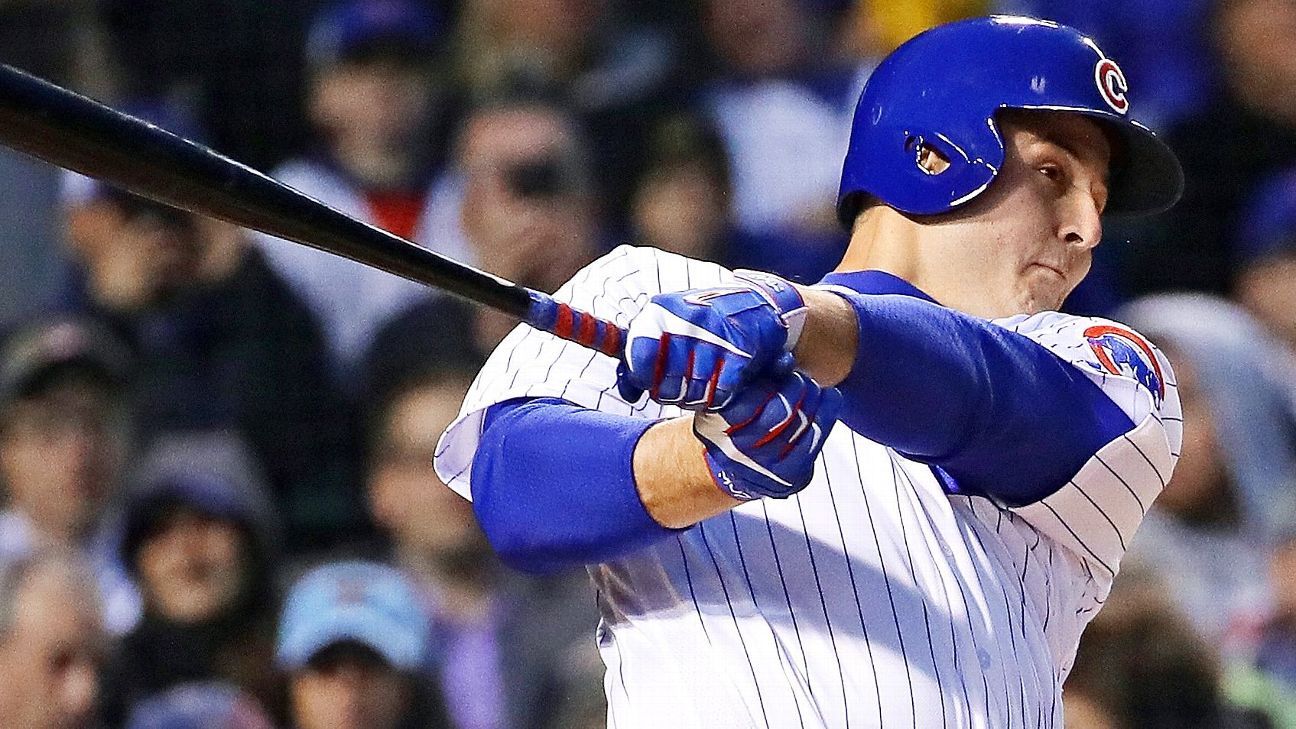 Cubs' Anthony Rizzo gets on base for 5th straight time to start game - ESPN