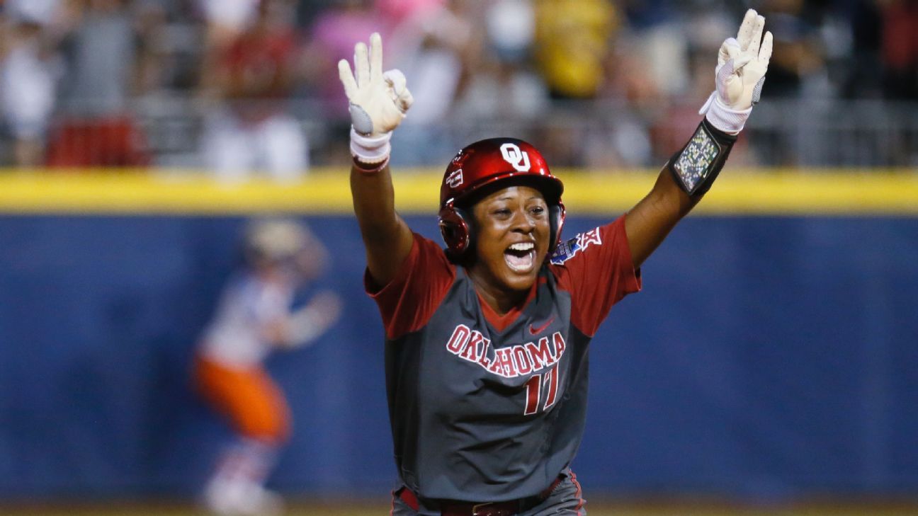 WCWS 2019 -- Oklahoma's 'Big Play Shay' Knighten lives up to her name ...