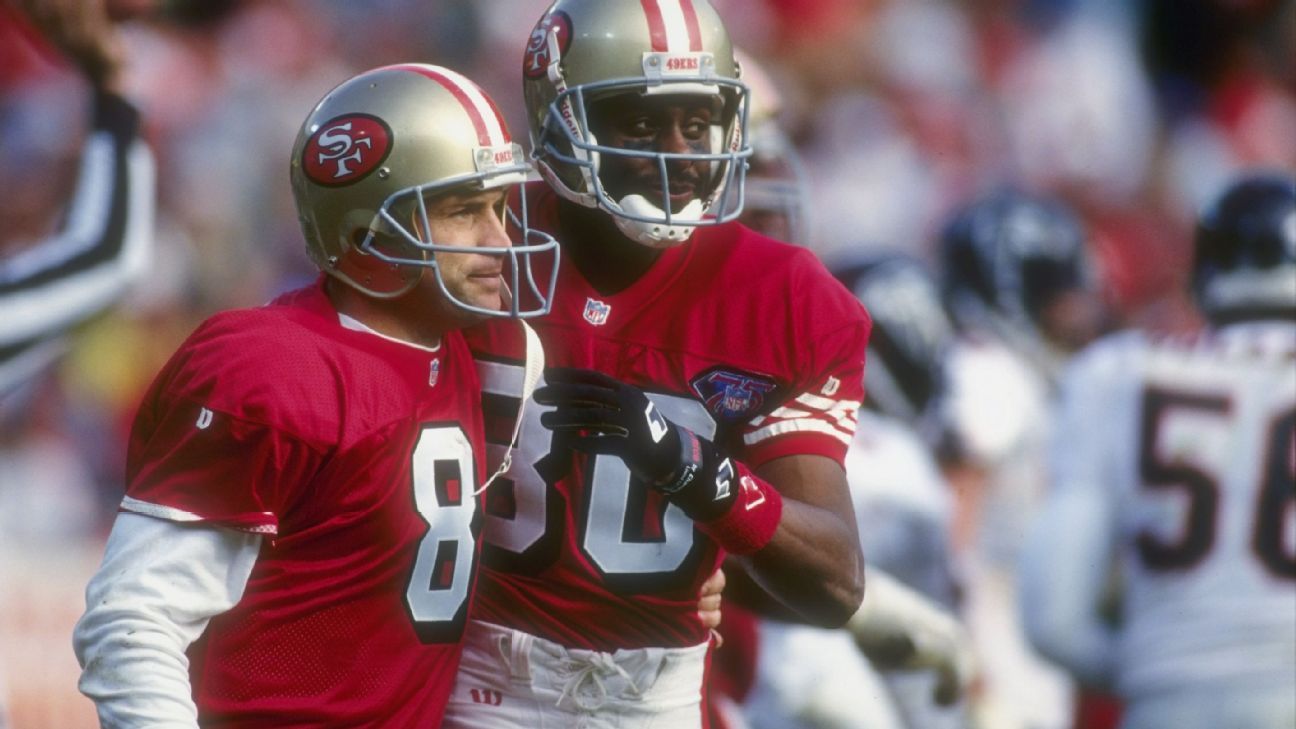 49ers recibieron la visita de los legendarios Steve Young y Jerry Rice ...