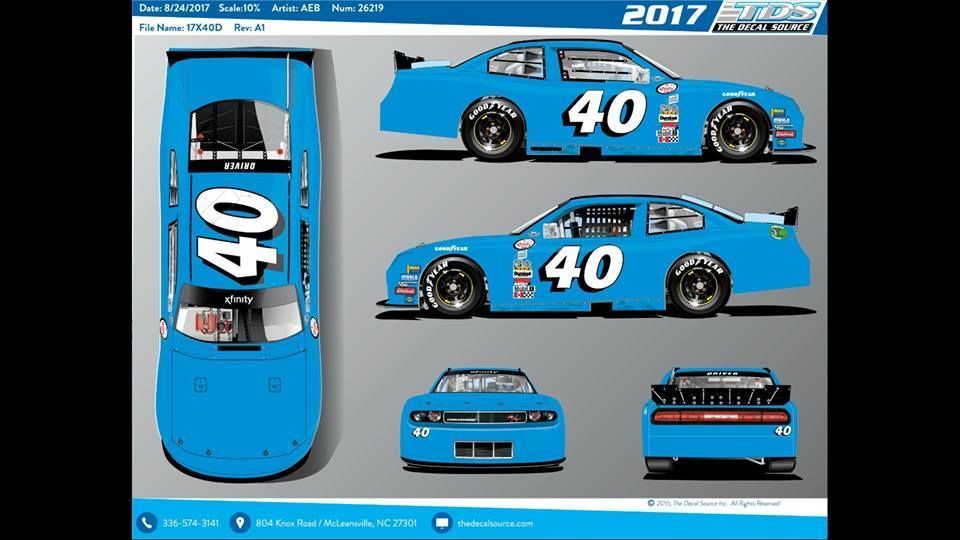 2017 NASCAR XFINITY Series Paint Schemes - Team #40 - ESPN
