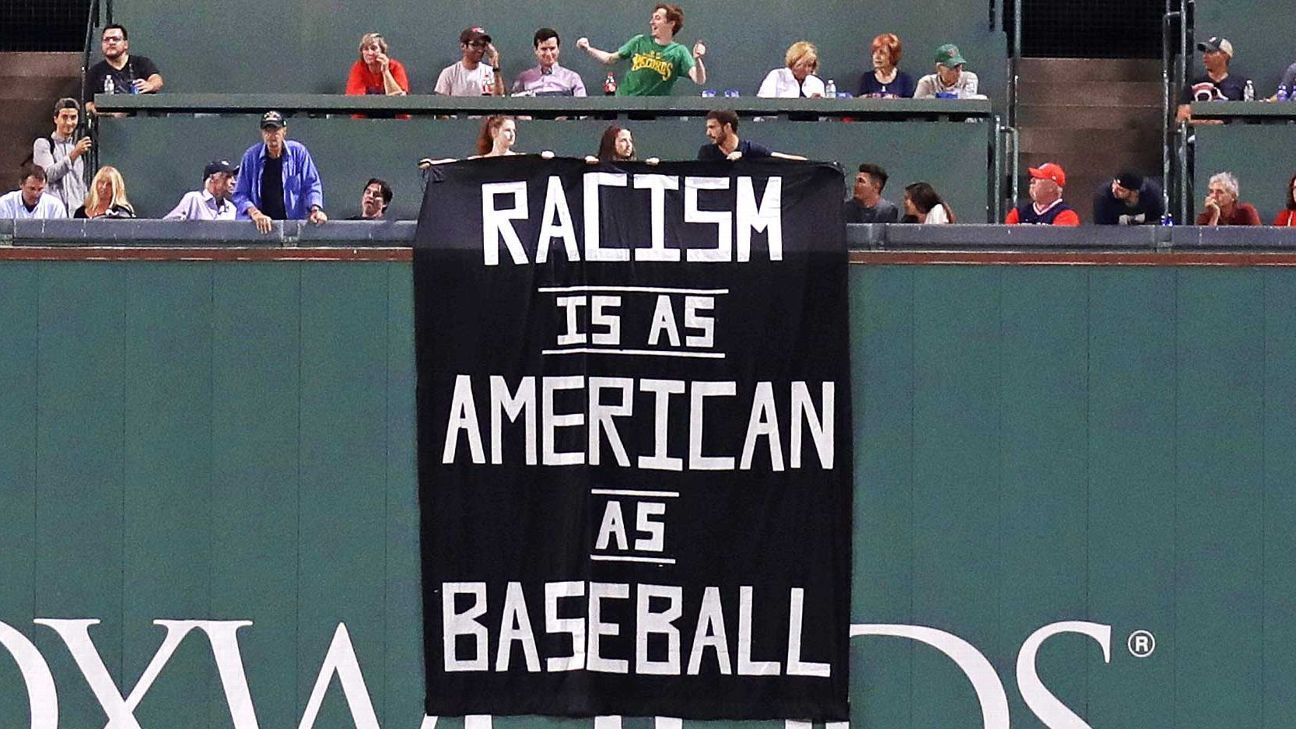 Fans removed from Fenway Park after lowering 'Racism is as American as ...