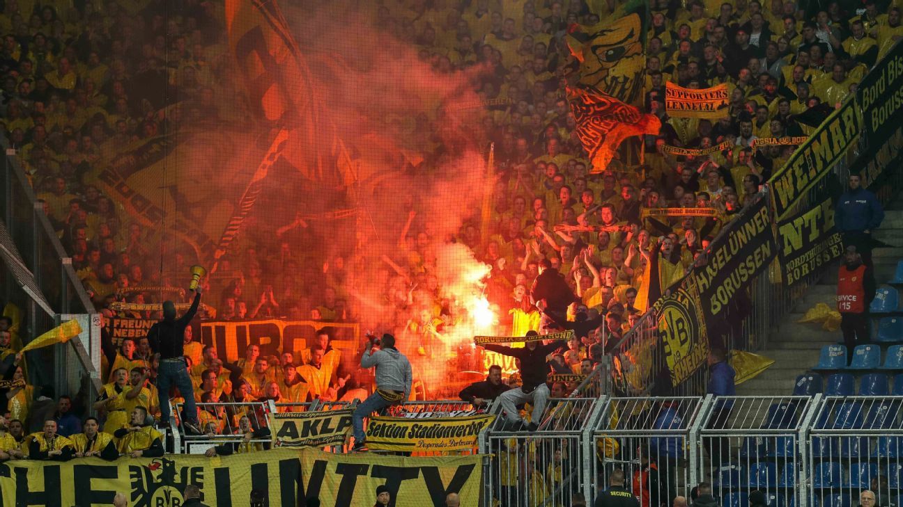 German FA probing Borussia Dortmund, Magdeburg over fans' flares tifo ...