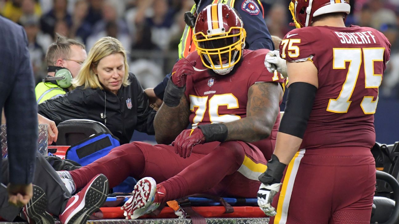 Redskins RT Morgan Moses ruled out after spraining right ankle in first ...