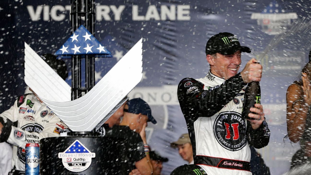 Harvick wins Atlanta, but 'garbage' pit guns emerge as big talking ...