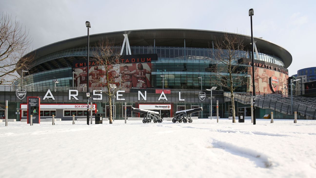 Arsenal confident Man City game will go ahead despite heavy London snow ...