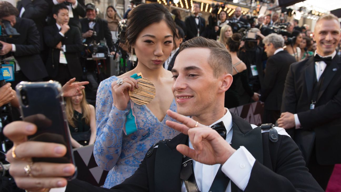 Mirai Nagasu and Adam Rippon (and his harness accessory) steal the show ...