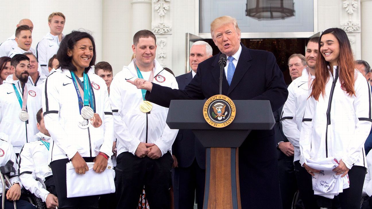 President Donald Trump welcomes Olympic athletes to White House - ESPN