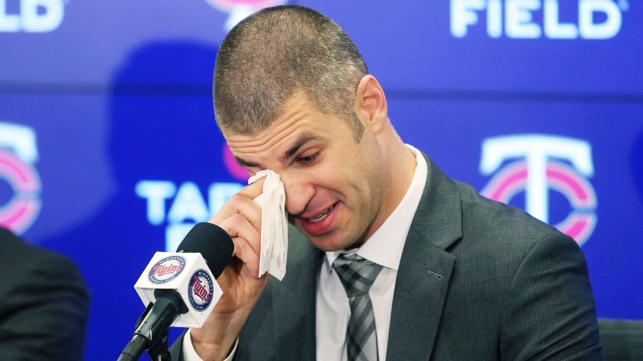Joe Mauer officially bids Twins farewell in tear-filled news conference ...