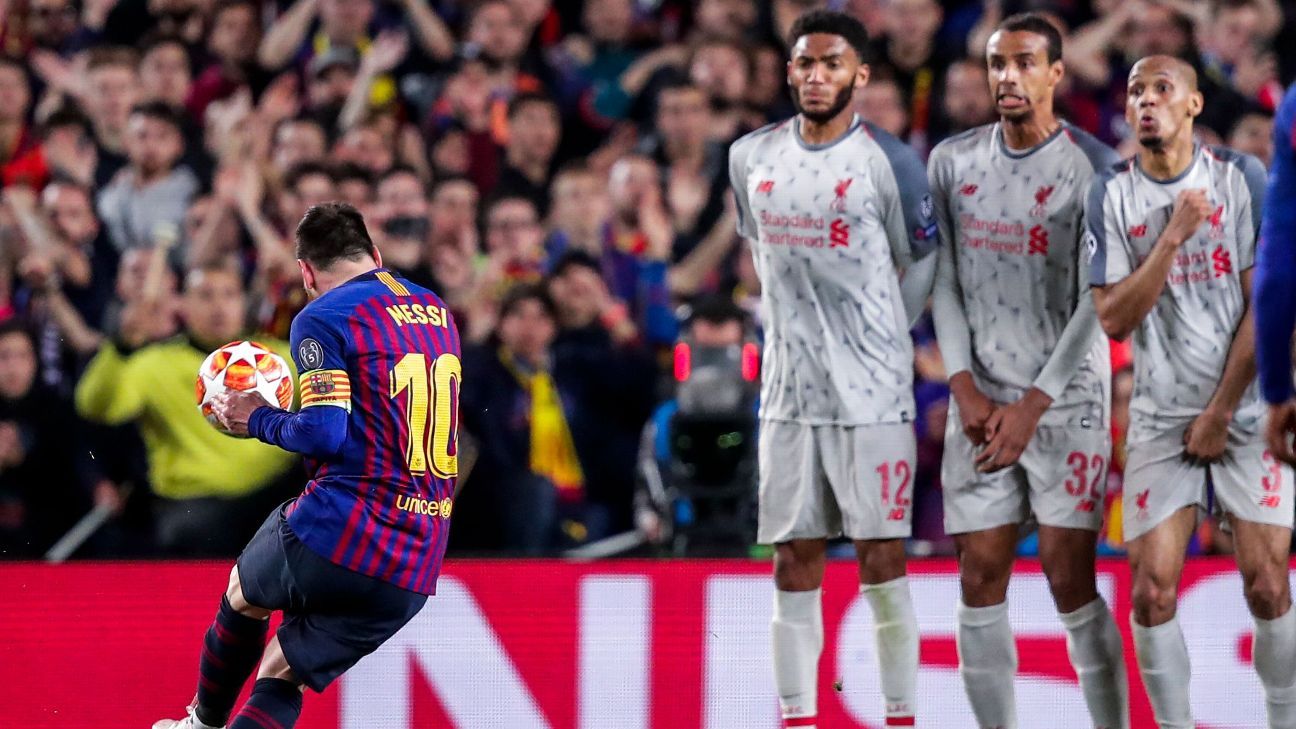 Champions League: Gol de falta de Messi contra o Liverpool é eleito o ...