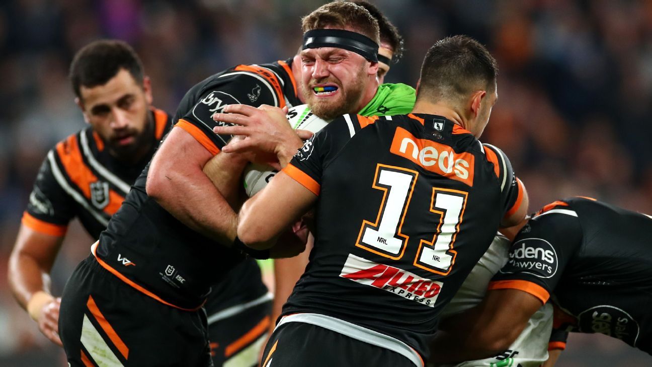 Canberra Raiders put on show in Wests Tigers NRL shutout - ESPN