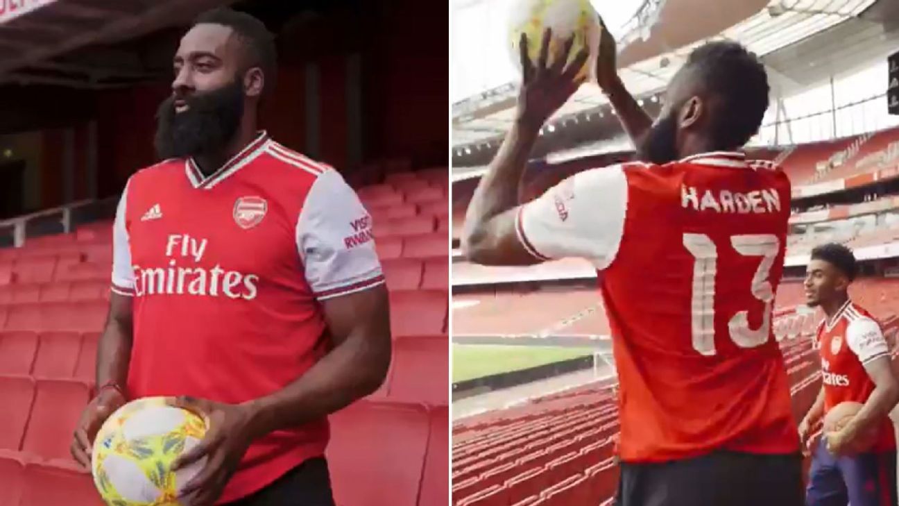 Toe Poke Daily: James Harden visits Arsenal, tries crossbar challenge ...