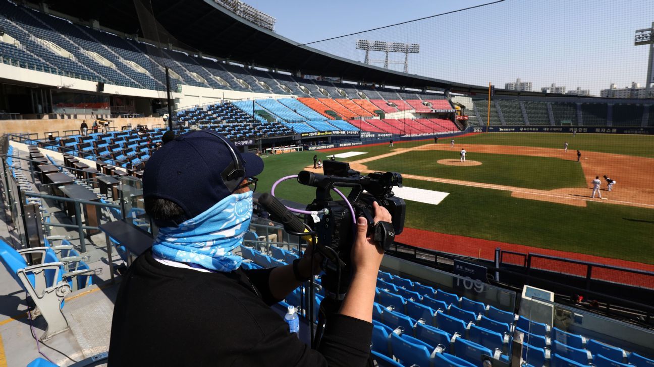 Play ball: Korean baseball league begins in empty stadiums - ESPN