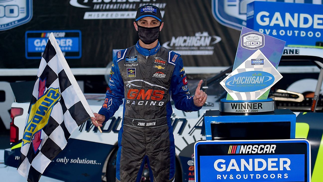 Zane Smith earns first Truck series win with last-lap pass at Michigan ...