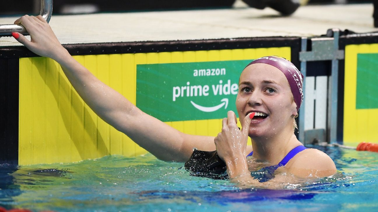 Ariarne Titmus just misses world record at Australian Olympic trials - ESPN