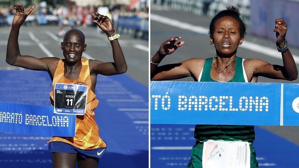 Samuel Kosgei y Tadu Teshome se consagraron en el Maratón de Barcelona ...