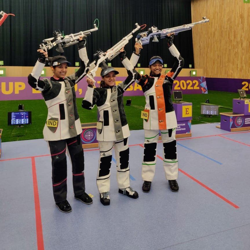 India wins women's 10m air rifle team gold at Baku ISSF World Cup - ESPN