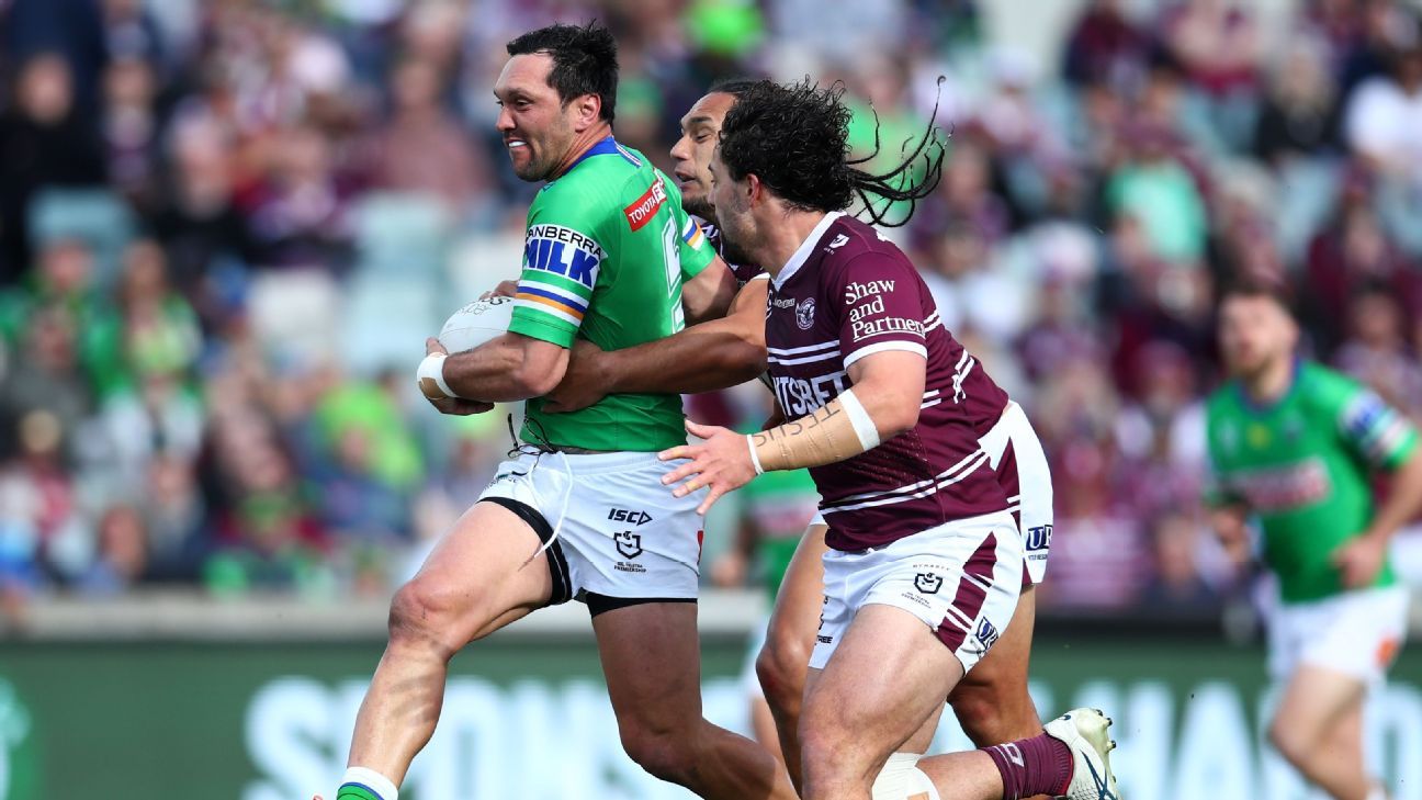 Canberra thrash Manly, into NRL top eight - ESPN