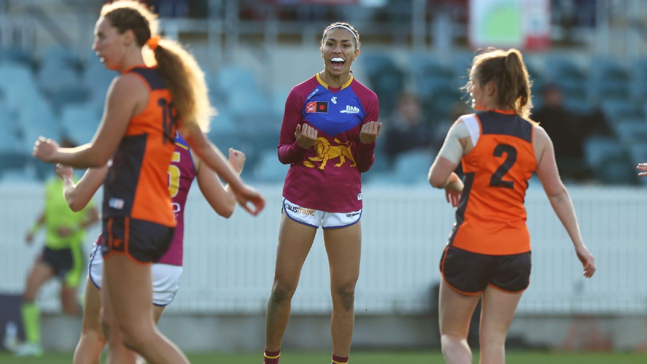 AFLW Emily Bates leads Brisbane to win over GWS Giants - ESPN