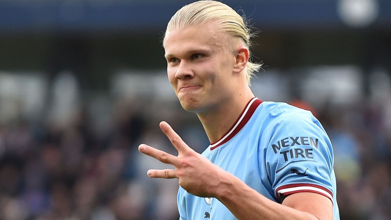 Haaland usa apenas duas palavras para descrever seu hat-trick pelo City ...