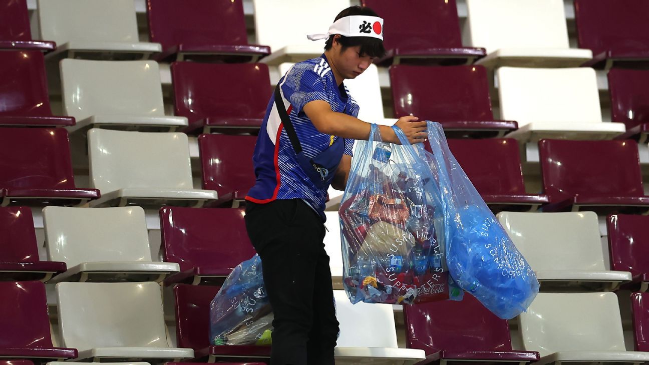 Japan fans clean up the stadium again after shock World Cup win over ...
